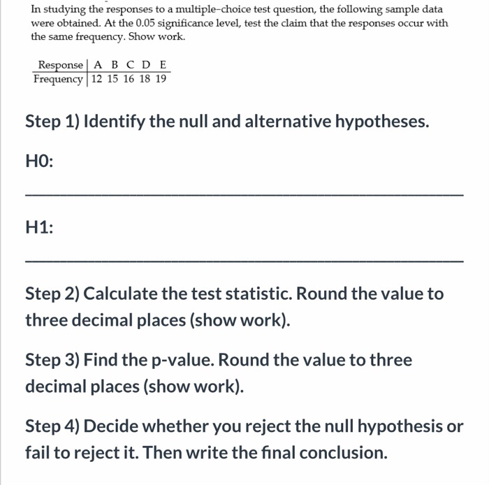 Multiple Choice Test Sample