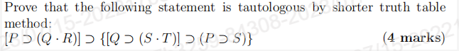 Solved Prove that the following statement is tautologous by | Chegg.com
