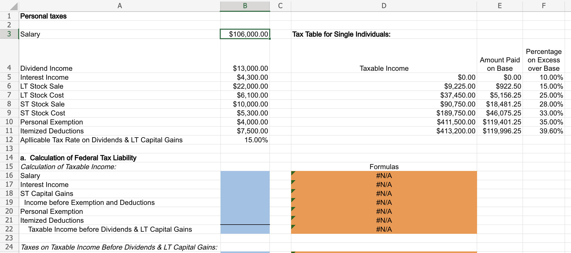 Excel Online Structured Activity: Personal taxes Mary | Chegg.com