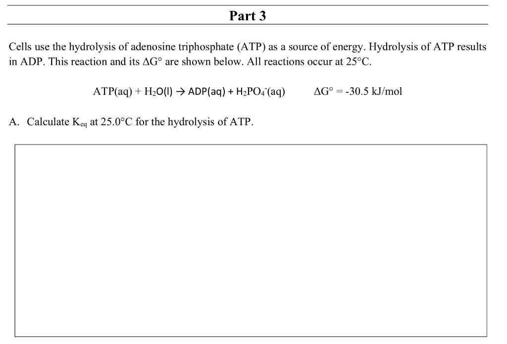 Solved Cells use the hydrolysis of adenosine triphosphate | Chegg.com