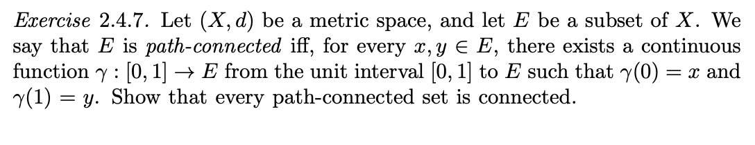 Solved Exercise 2.4.7. Let (X, d) be a metric space, and let | Chegg.com