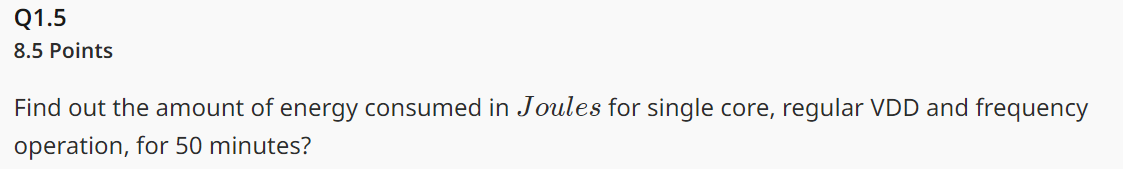 Solved 51 Points Consider one CPU core running at VDD=1 V, | Chegg.com