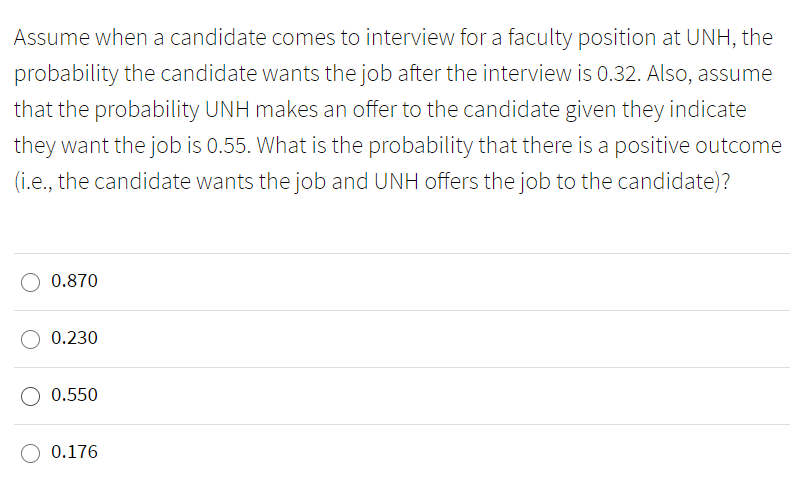 Solved Assume when a candidate comes to interview for a | Chegg.com