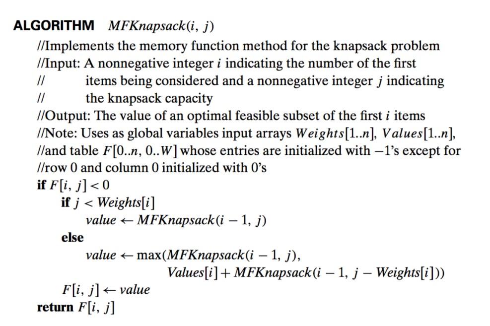 Implement algorithm MFKnapsack from dynamic | Chegg.com Implement algorithm MFKnapsack from dynamic | Chegg.com