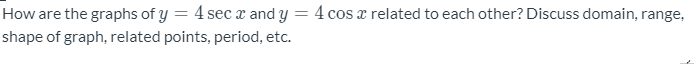 Solved How are the graphs of y = 4 sec x and y = 4 cos x | Chegg.com