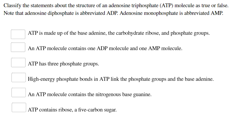 Solved Classify the statements about the structure of an | Chegg.com