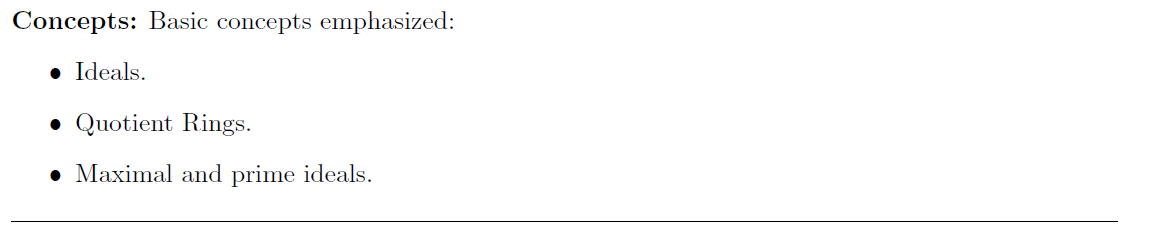 Solved Concepts: Basic concepts emphasized: - Ideals. - | Chegg.com