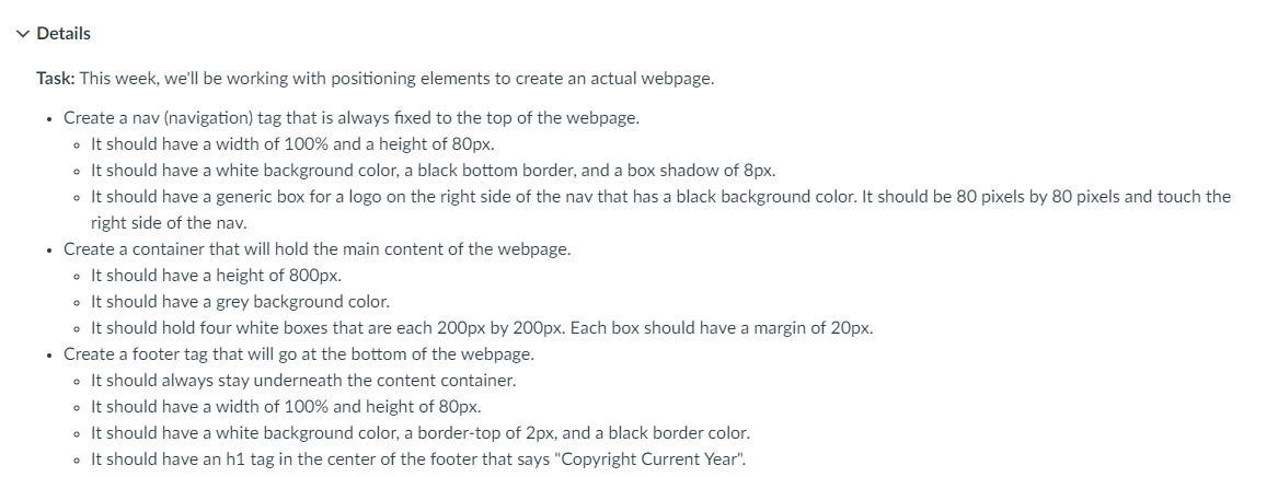 Solved Details Task: This week, we'll be working with | Chegg.com