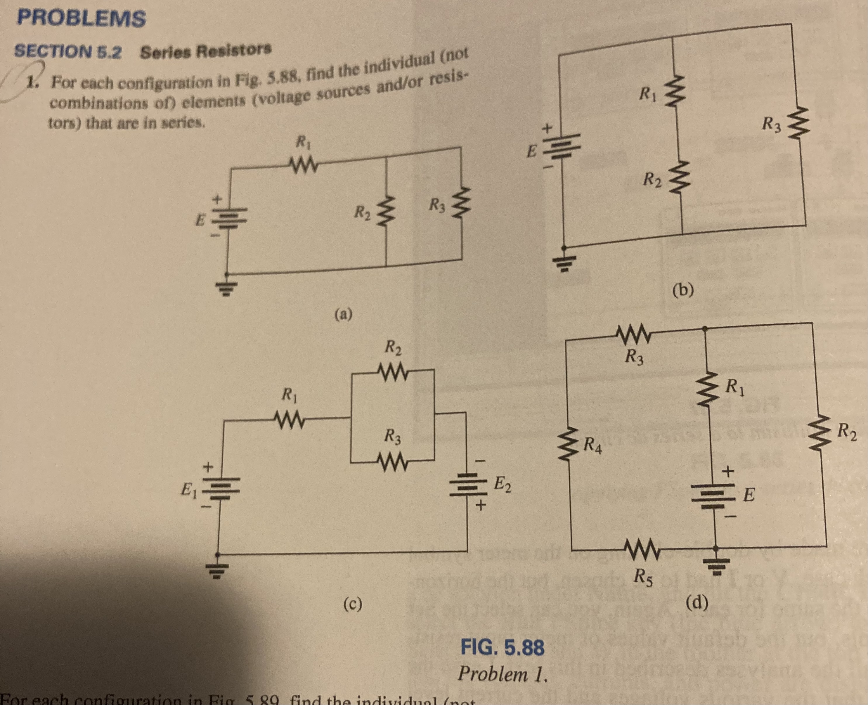 Solved SECTION 5.2 Series Resistors 1. For each | Chegg.com