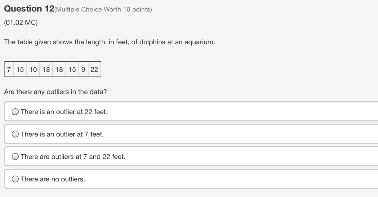 Solved Question 12(Multiple Choice Worth 10 points) (01.02 | Chegg.com