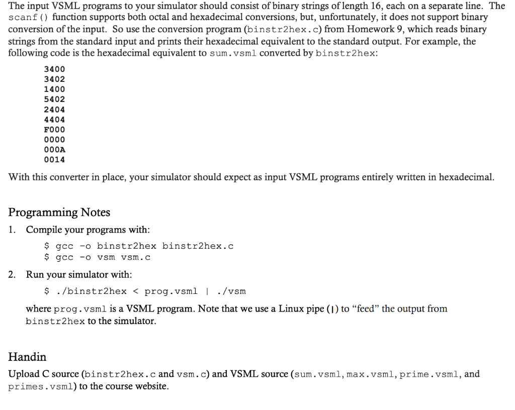 Part II: The VSM Simulator In this part of your | Chegg.com