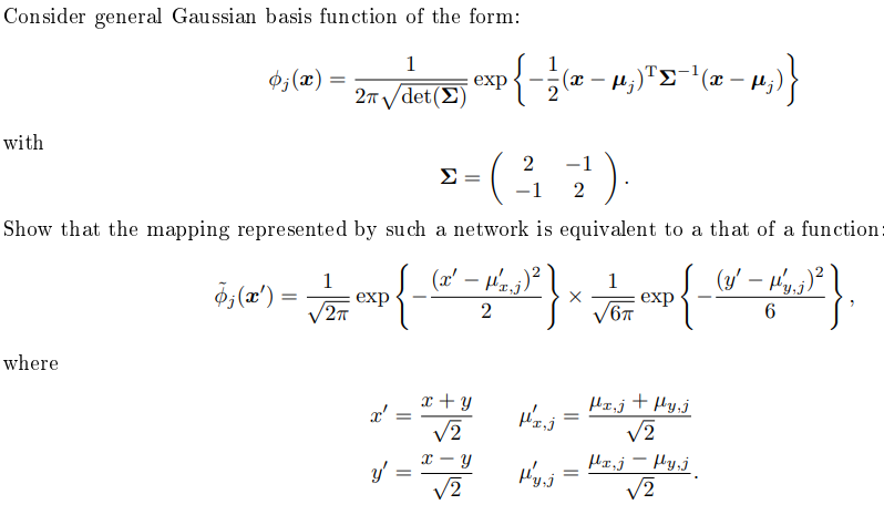 Solved Consider general Gaussian basis function of the form: | Chegg.com
