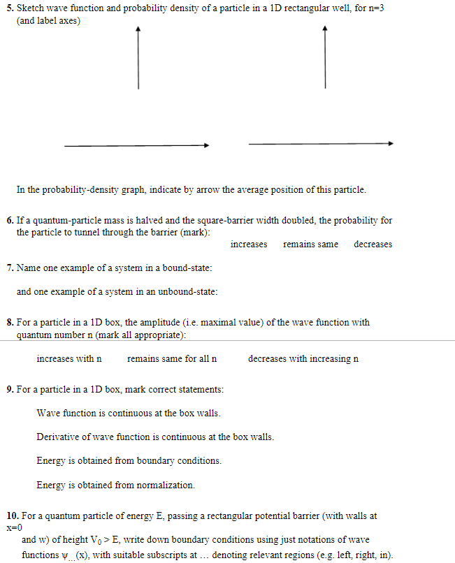 Solved 3. Sketch wave function and probability density of a | Chegg.com
