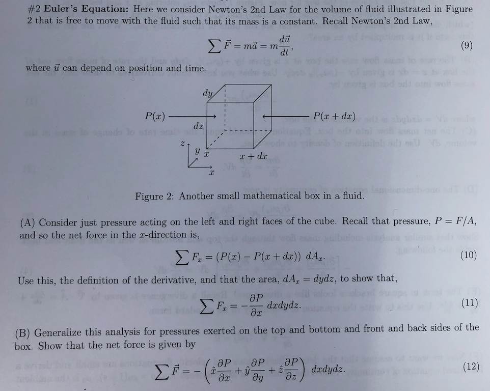 Solved #2 Euler's Equation: Here we consider Newton's 2nd | Chegg.com