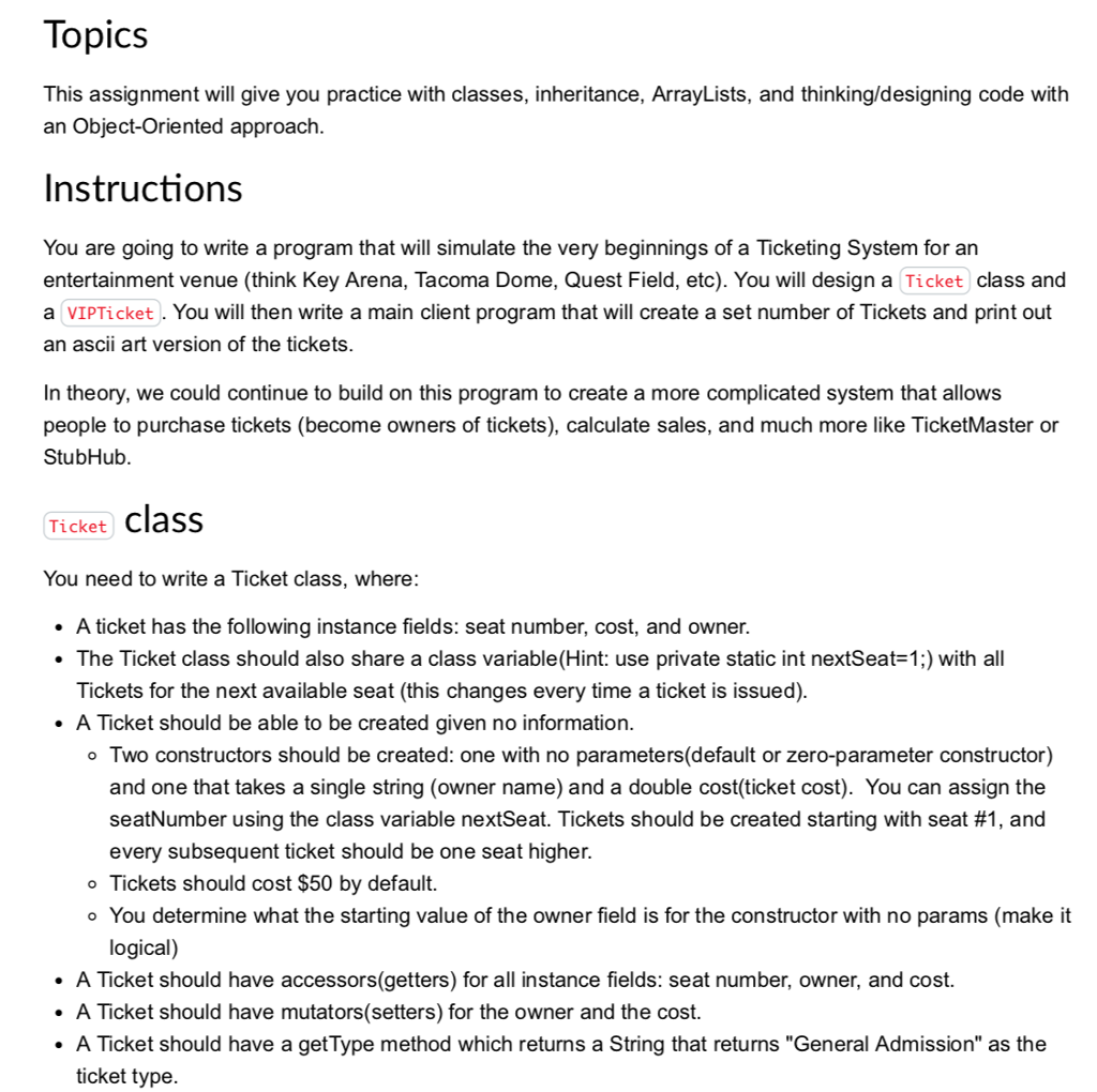 Solved Topics This assignment will give you practice with | Chegg.com