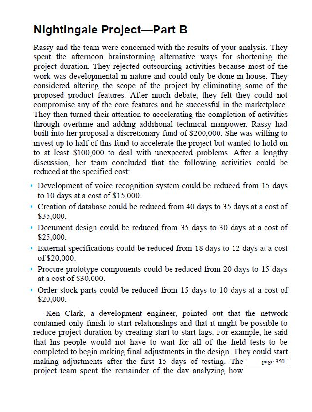 Solved Nightingale Project—Part A You are the assistant | Chegg.com