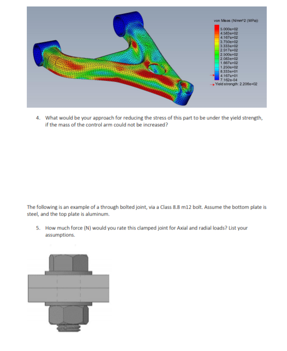 Solved The following is an upper control arm component, that | Chegg.com