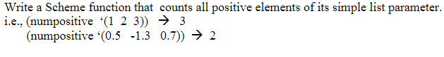 Solved Write a Scheme function that counts all positive | Chegg.com