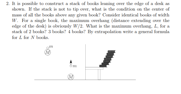 Solved 2. It is possible to construct a stack of books | Chegg.com