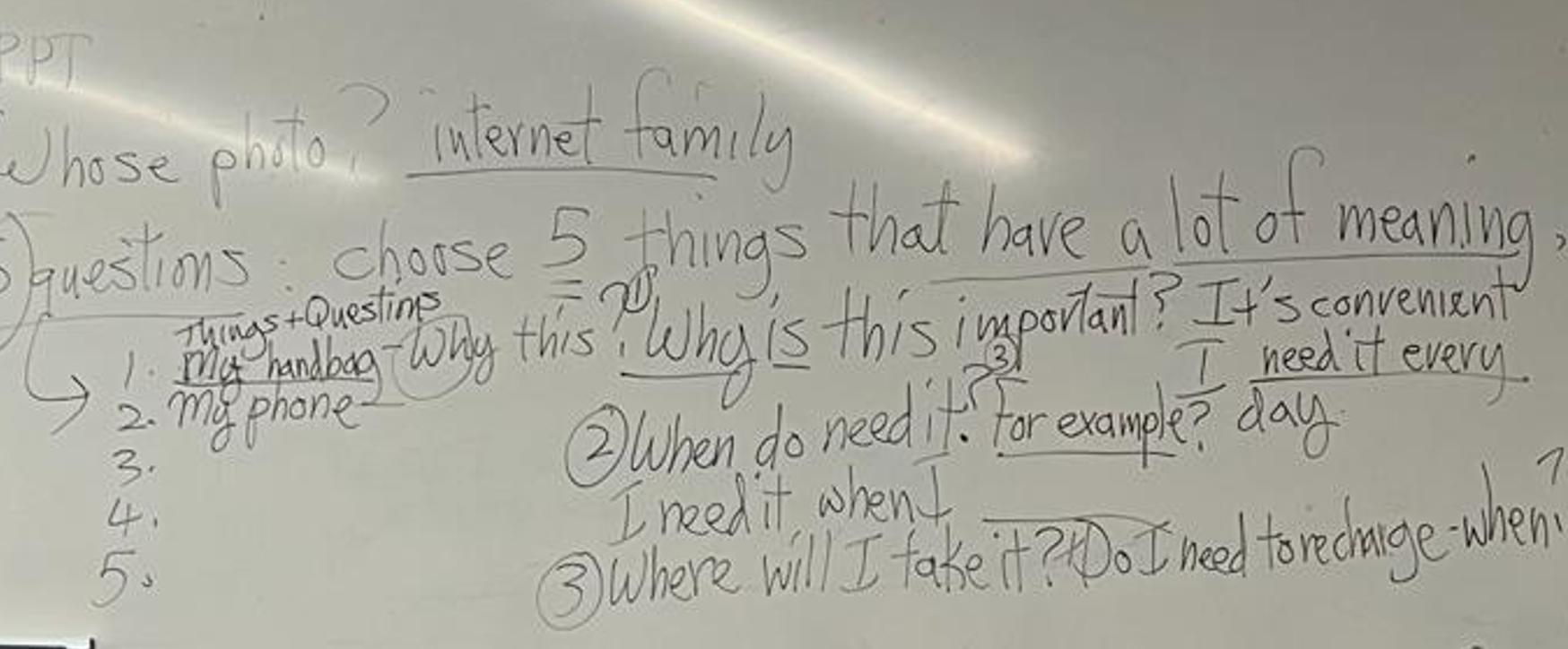 Write 5 things that have alot of meaning and why is | Chegg.com