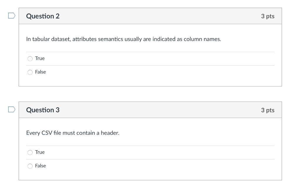 Solved Question 2 3 Pts In Tabular Dataset Attributes