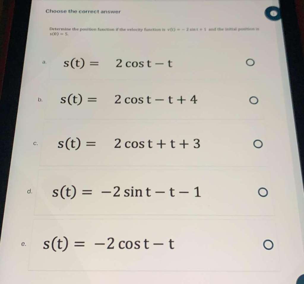 Solved Choose the correct answer Determine the position | Chegg.com