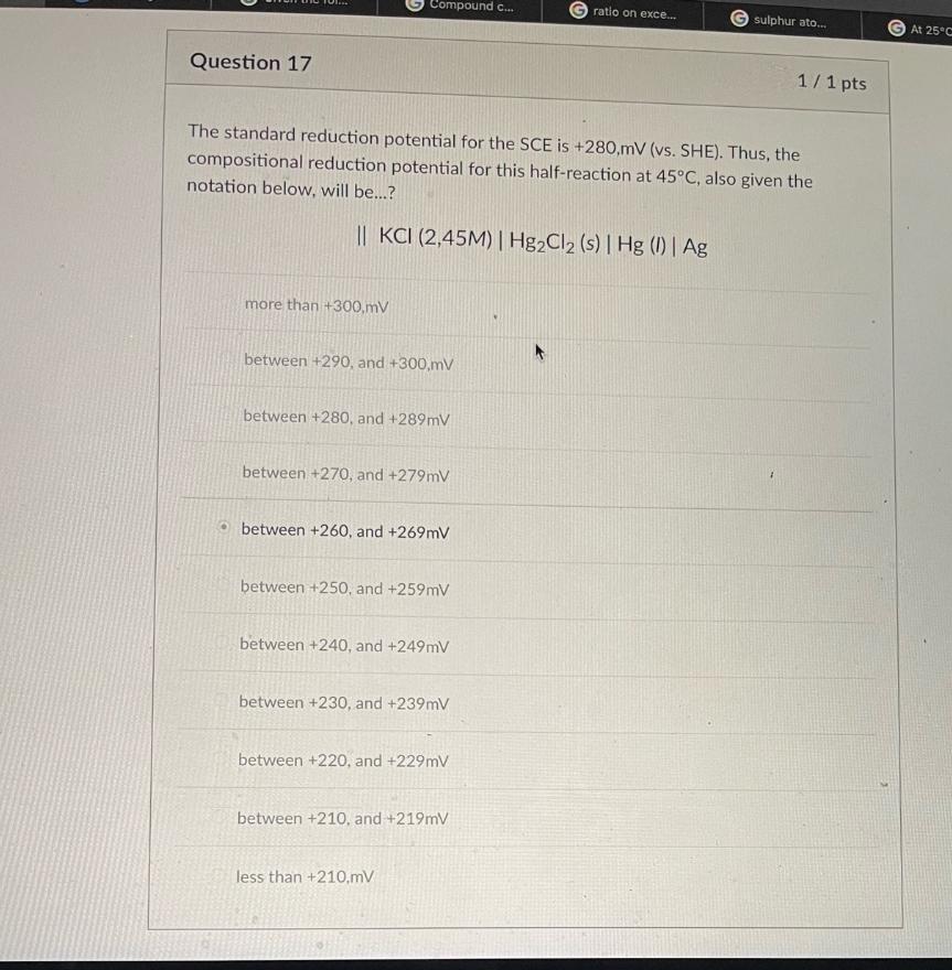 Solved The standard reduction potential for the SCE is | Chegg.com