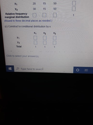 Solved 50 - 20 15 30 15 Relative frequency marginal | Chegg.com