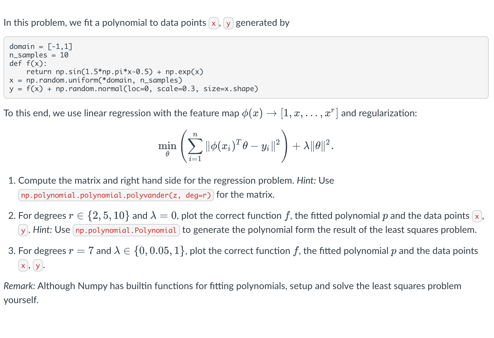 Solved To this end, we use linear regression with the | Chegg.com