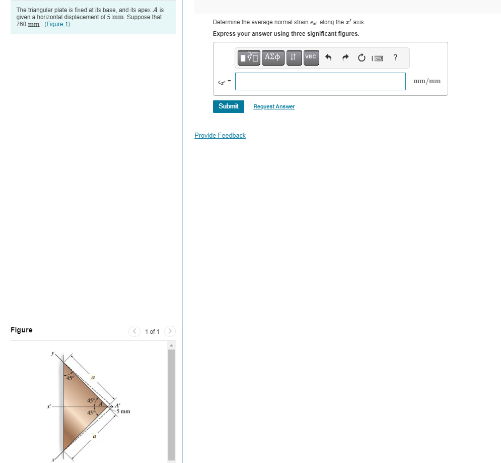 Solved The triangular plate is fixed at its base, and its | Chegg.com