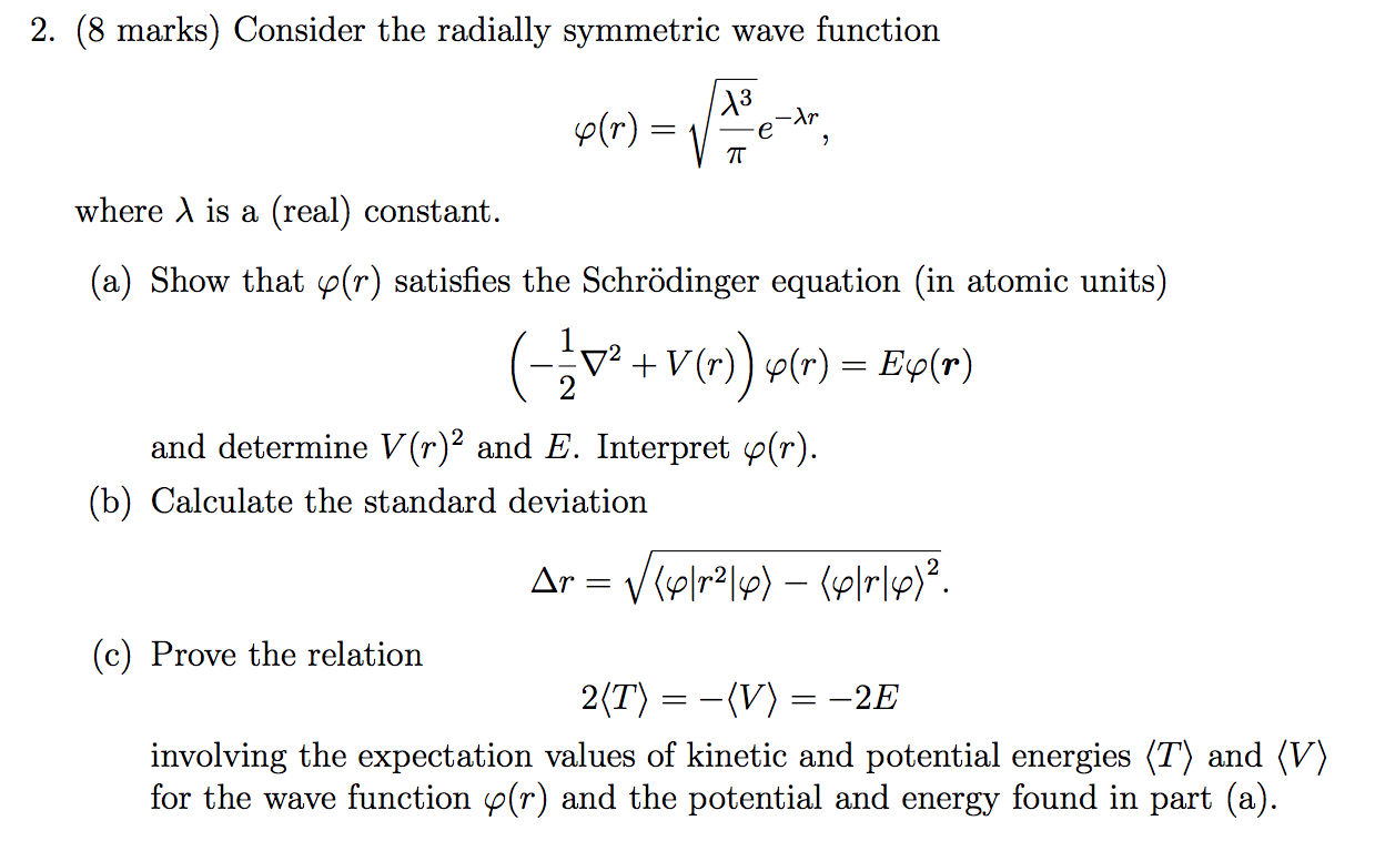 Solved 2. (8 marks) Consider the radially symmetric wave | Chegg.com