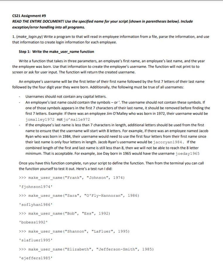 Solved CS21 Assignment #9 READ THE ENTIRE DOCUMENT! Use the | Chegg.com