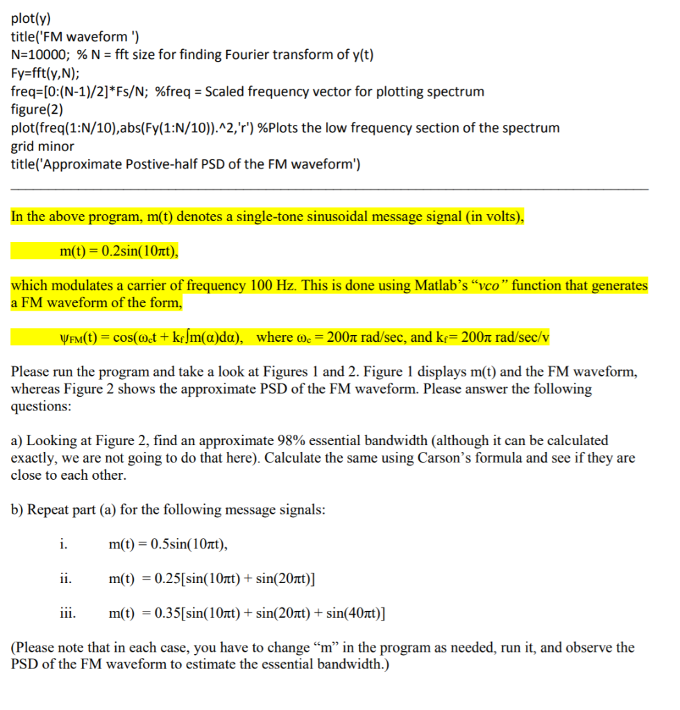 6 Matlab Problem The Purpose Of This Simple Matlab