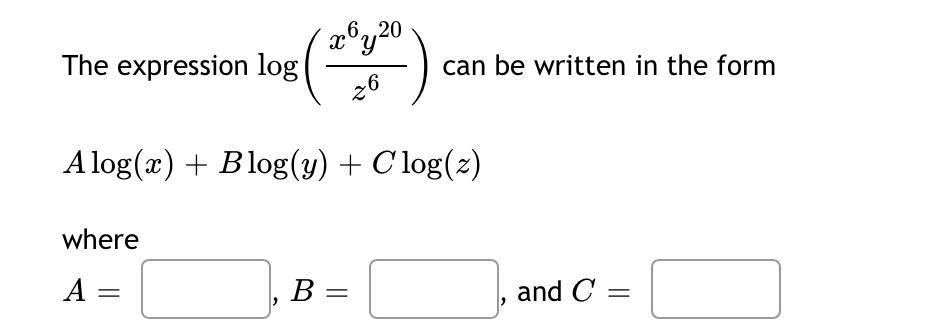 Solved 6.20 The expression log seront can be written in the | Chegg.com