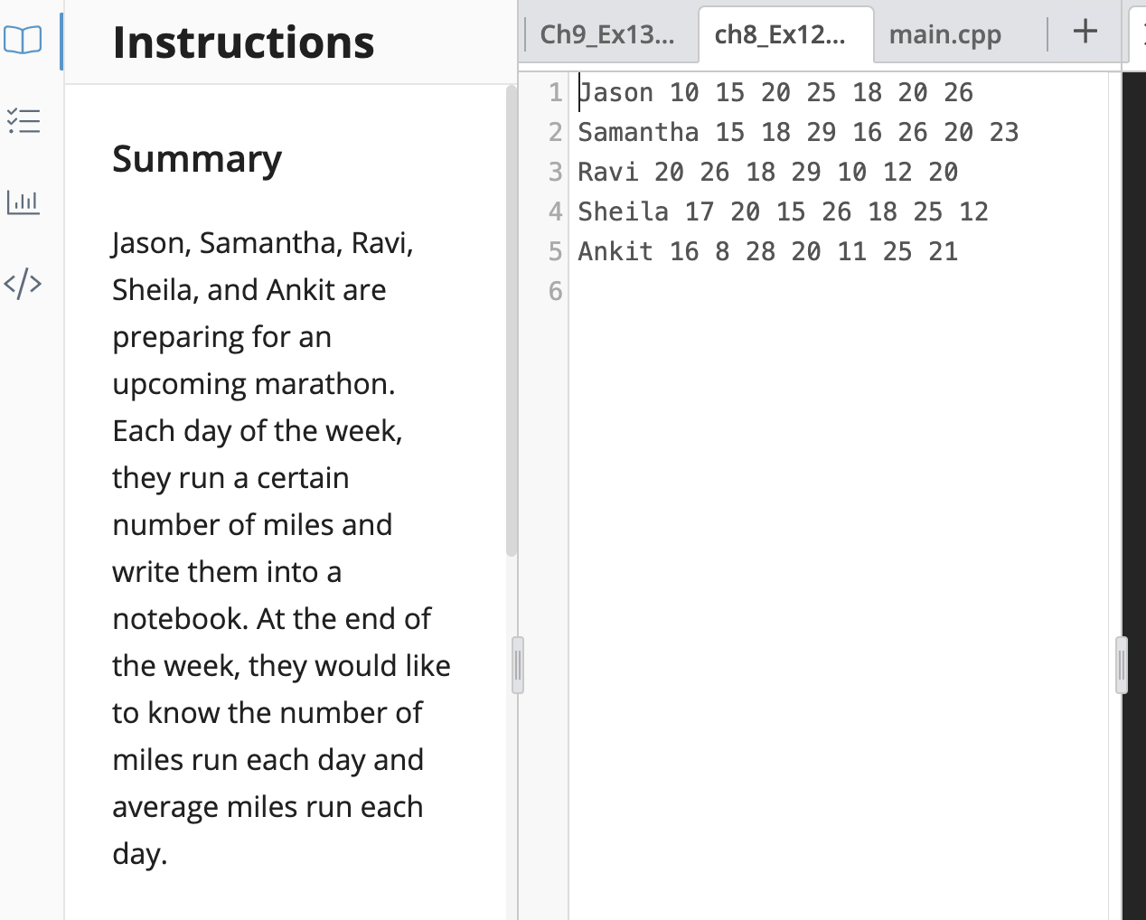 Solved Instructions + !!! Summary Ch9_Ex13... ch8_Ex12... | Chegg.com