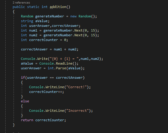 Solved I am trying to create a simple math testing program | Chegg.com