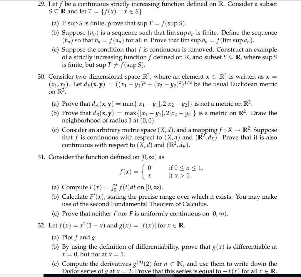 29. Let f be a continuous strictly increasing | Chegg.com