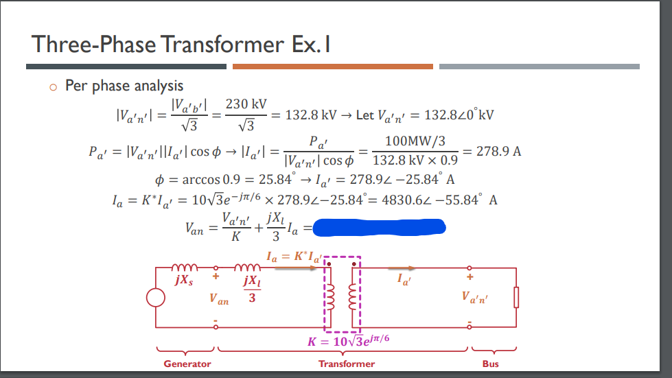 Solved Three-Phase Transformer Ex.I Per phase analysis | Chegg.com