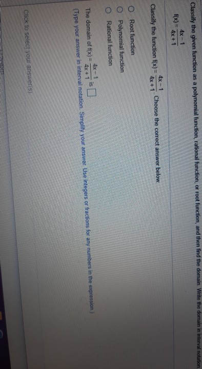 Solved Classify the given function as a polynomial function, | Chegg.com