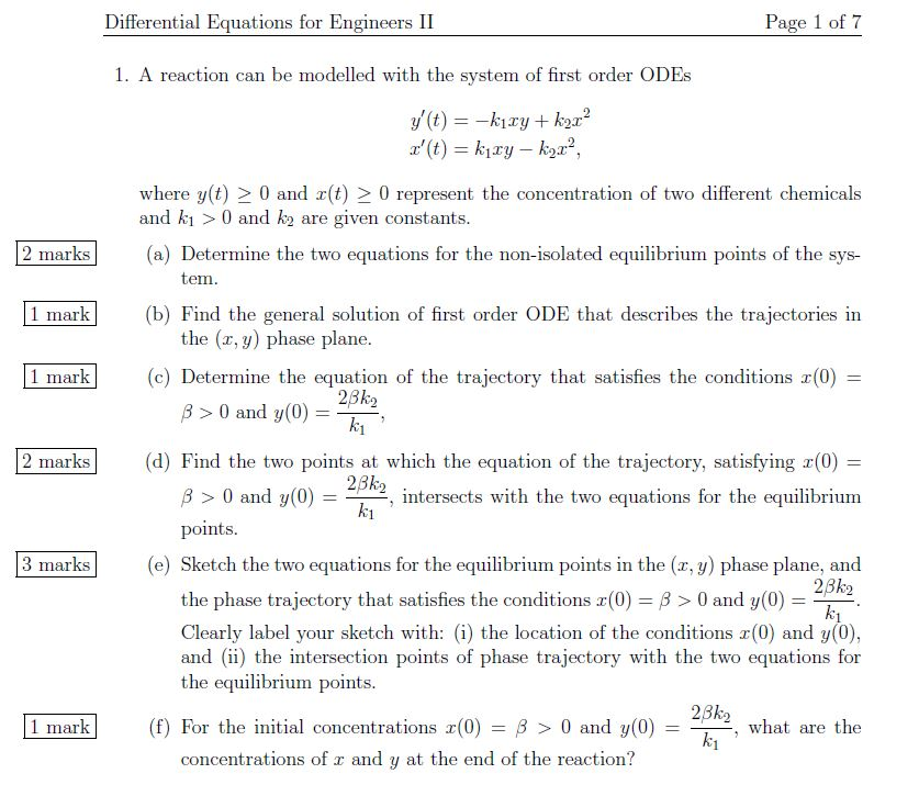 Solved Differential Equations for Engineers II Page 1 of 7 | Chegg.com
