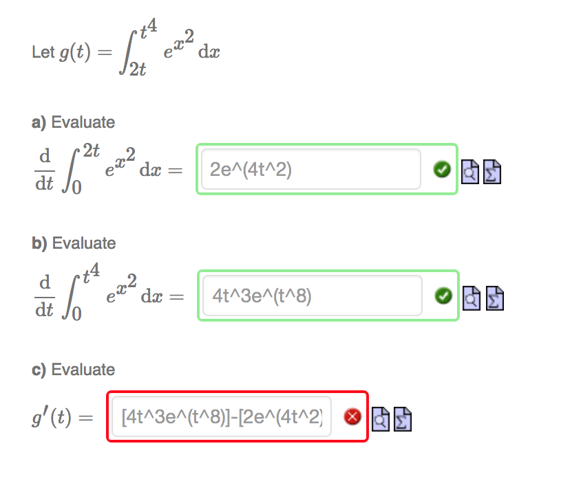 Solved t4 Let g(t) = e* d20 2t a) Evaluate d r2t dt Jo 22) | Chegg.com