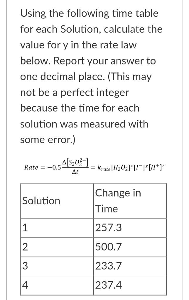 Using the following time table for each Solution, | Chegg.com