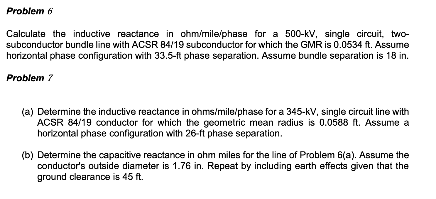 Solved Problem 6 Calculate the inductive reactance in | Chegg.com