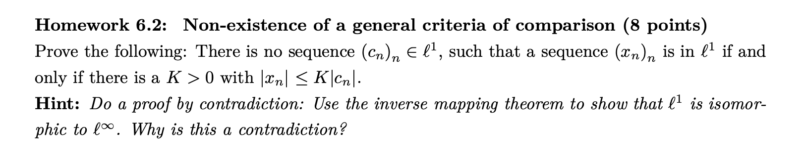 Solved Homework 6.2: Non-existence of a general criteria of | Chegg.com
