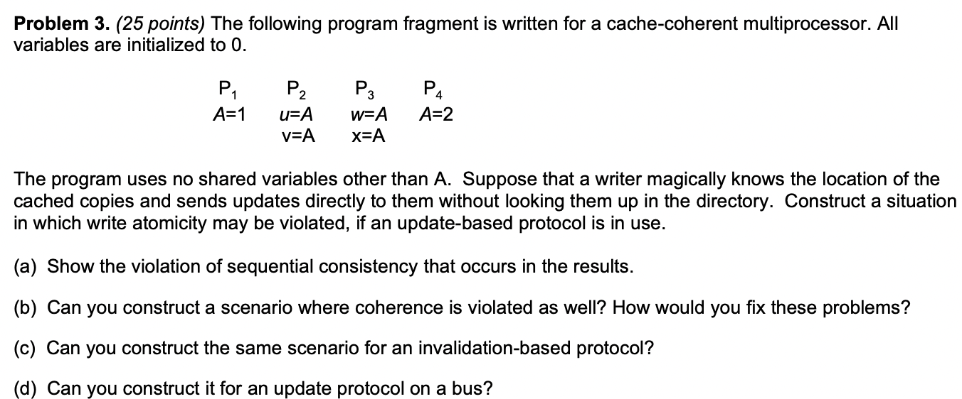Solved Problem 3. (25 points) The following program fragment | Chegg.com