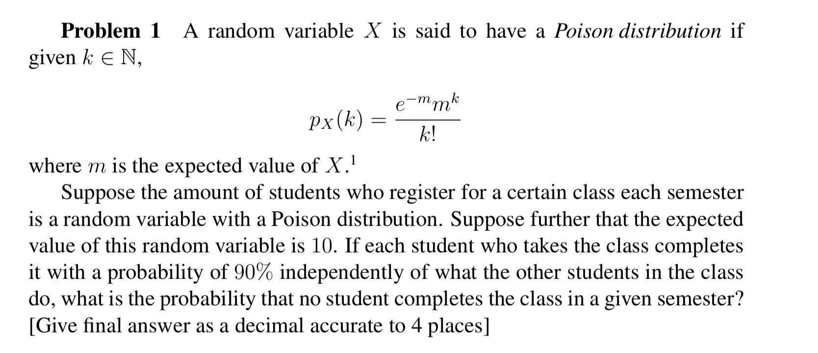 Solved A random variable X is said to have a Poison | Chegg.com
