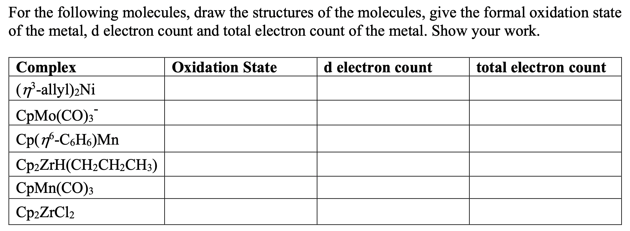 Solved For the following molecules, draw the structures of | Chegg.com