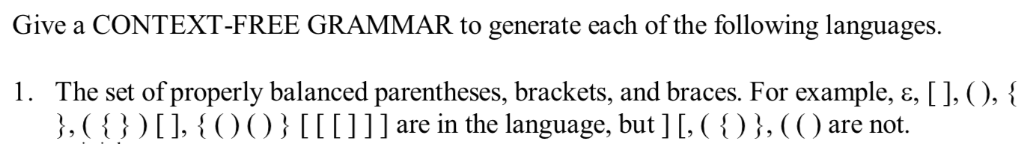Solved Give a CONTEXT-FREE GRAMMAR to generate each of the | Chegg.com