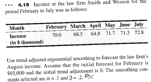 Solved Use trend-adjusted exponential smoothing to forecast | Chegg.com