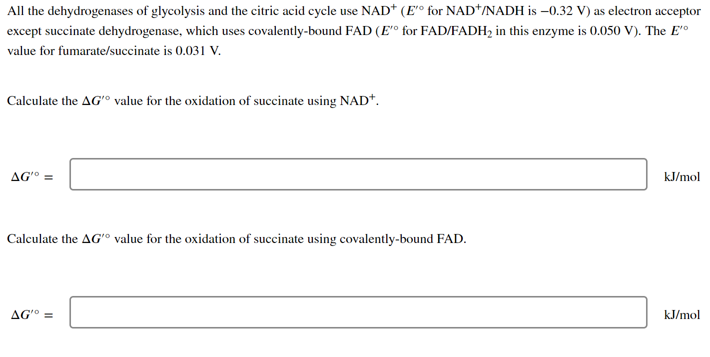 Solved All the dehydrogenases of glycolysis and the citric | Chegg.com